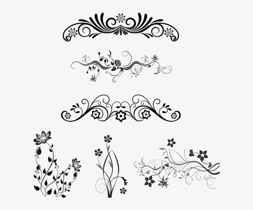 Floral Ornamental Design Elements Vector Png - Floral Vector Design Png ...