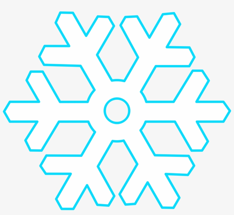 Flat White Snowflake With Hollow Circular Center Graphic - Snowflake In ...