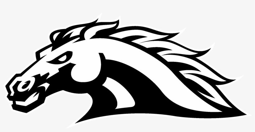 Broncos Vector Black And White - Ola Mustangs Transparent PNG ...