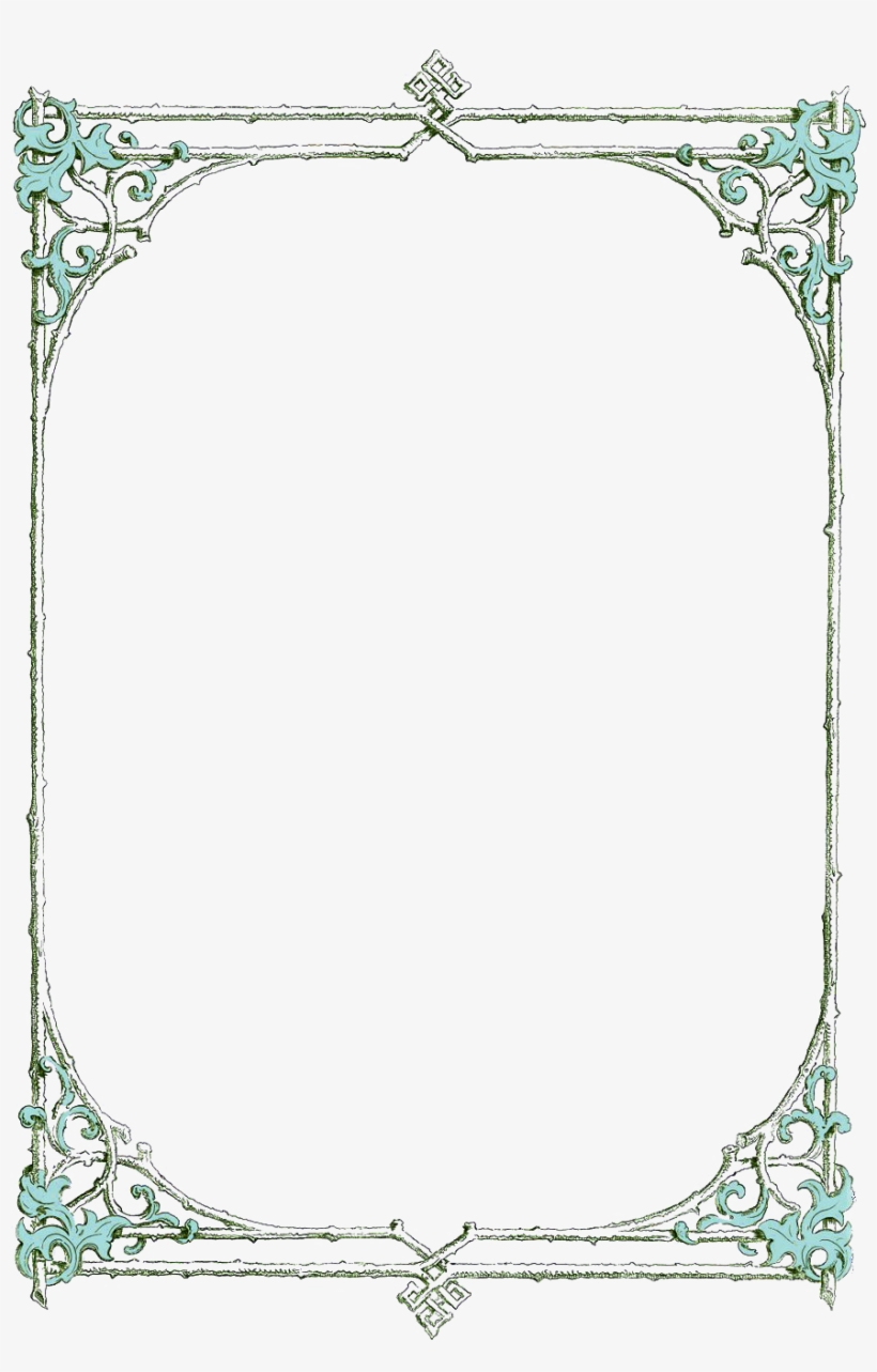 Leafy Clip Art Border From An Antique Book - Clip Art Borders Transparent PNG - 877x1330 - Free ...