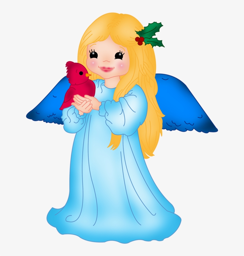 Blue Little Angel With Bird Png Clipart - Clip Art Transparent PNG ...