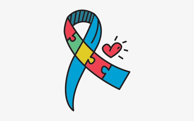 Download Ribbon And Heart - Autism - HD Transparent PNG - NicePNG.com