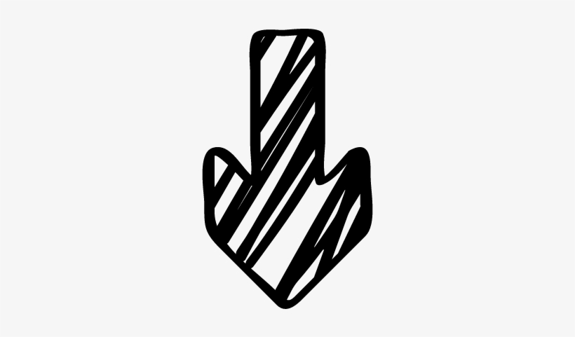Down Arrow Sketch Vector - Arrow Pointing Down Sketch Transparent PNG ...