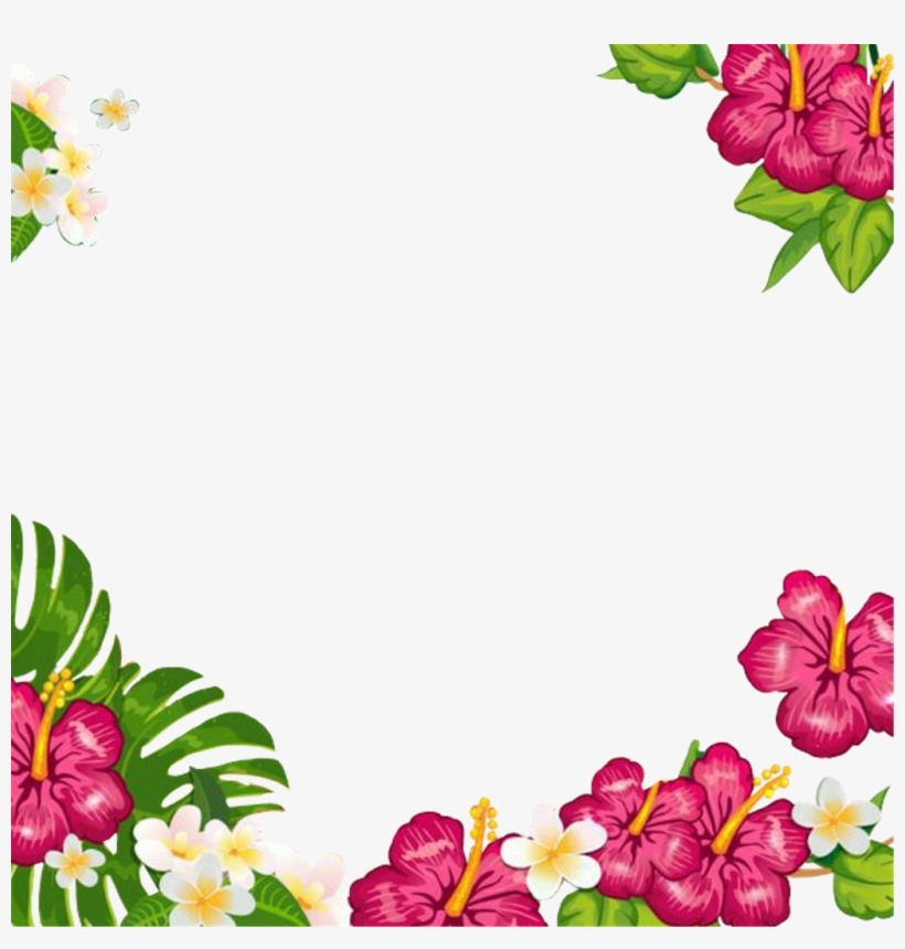 Summertime Summerfun Tropical Flowers Frame Picturefram - Convite Festa ...