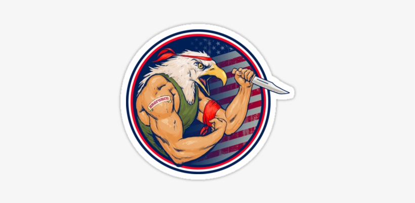 8 Broforce Anthropomorphic Eagle Patch Captioned By - Sweatshirt ...