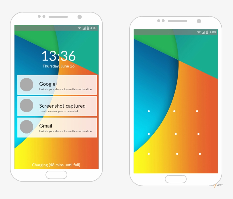 Android Mockup Template Of A Lock Screen - Design Transparent PNG ...