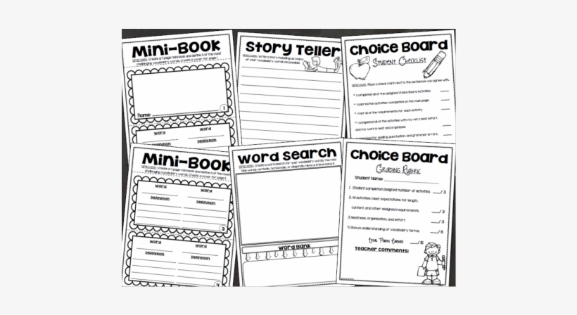 Vocabulary Word Choice Board Tic Tac Toe Activities - Vocabulary ...