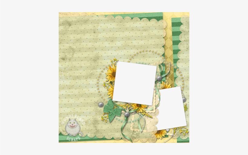 Shabby Sunflower Layout - Scrapbooking Green Frame Transparent ...