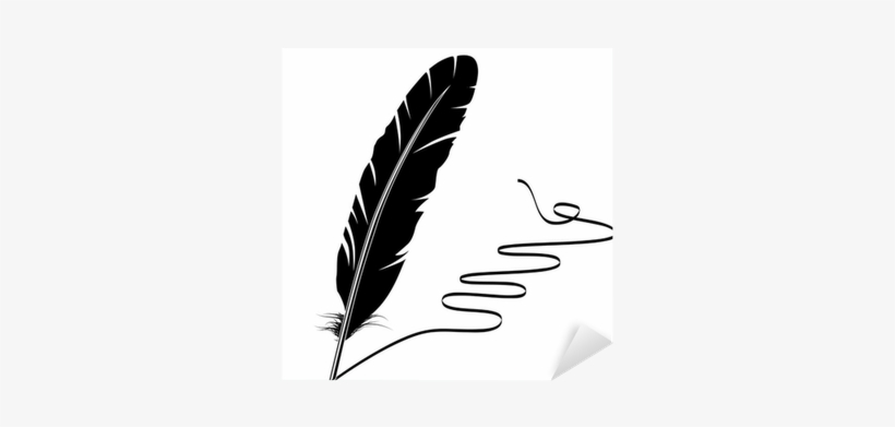 Vector Mohochrome Writing Old Feather And Flourish - Desenho De Pena De ...