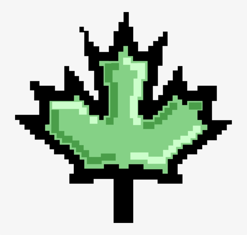 Vector Illustration Of Pixelated Bitmap Leaf Symbol - Emblem ...
