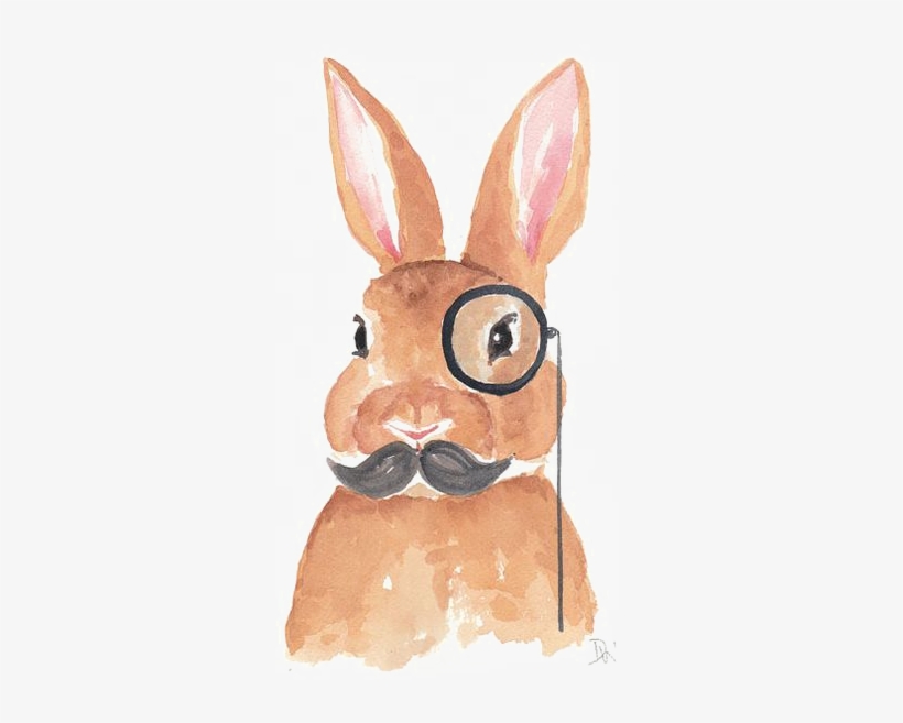 Download Watercolor Painting Rabbit Transprent - Monocle Rabbit - HD ...