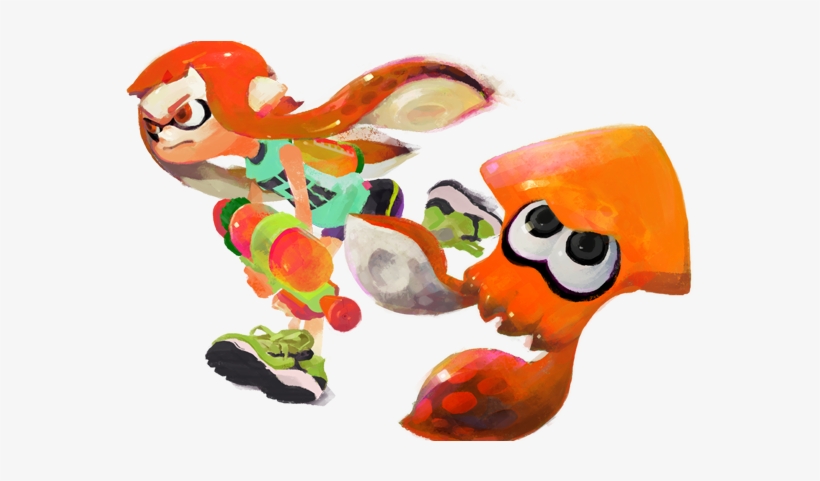 Splatoon Inkling - Splatoon Spline Shooter Orange Water Gun Transparent ...