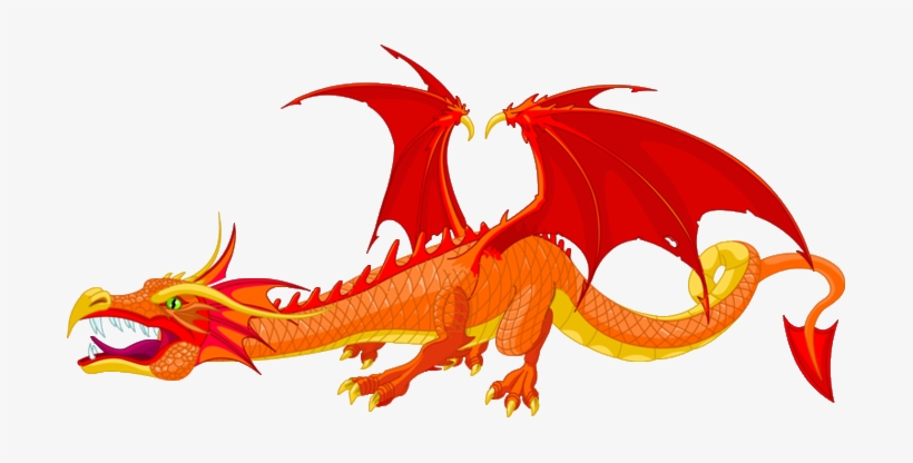 Download Clipart Dragon Transparent Background - Red Dragon Cartoon ...