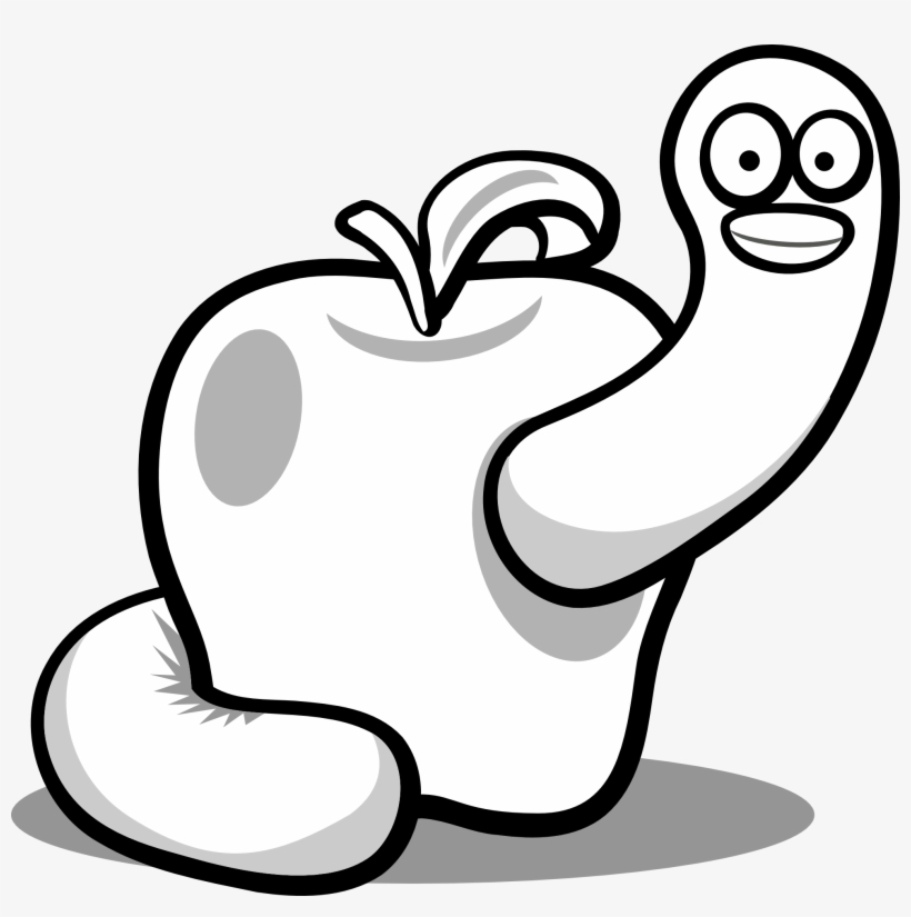 Net » Clip Art » Worm 13 Black White Line Art Coloring - Black And ...