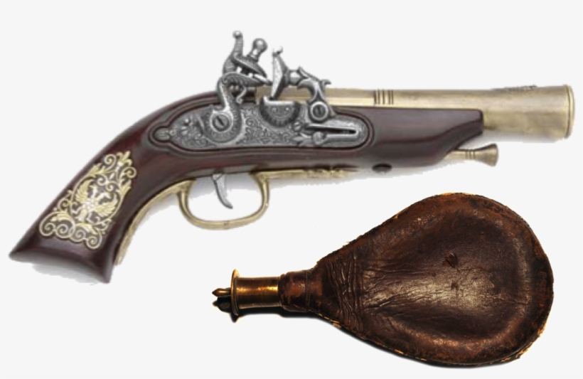 Gunpowder Flask And Pistol - 17th Century Guns Transparent PNG ...