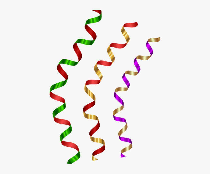 Curly Ribbons Transparent Clip Art Image - Gif Serpentinas Animadas ...