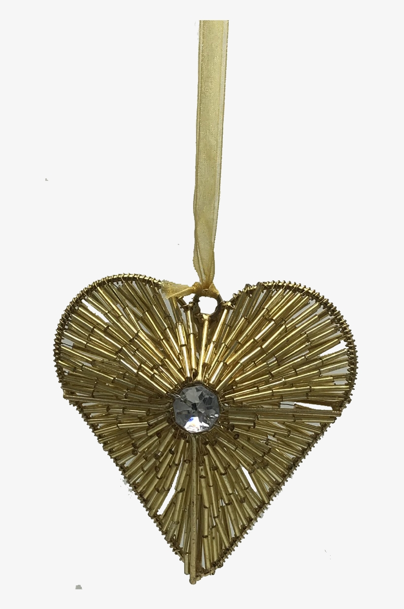 Gold Beaded Heart Ornament - Locket Transparent PNG - 646x1155 - Free ...