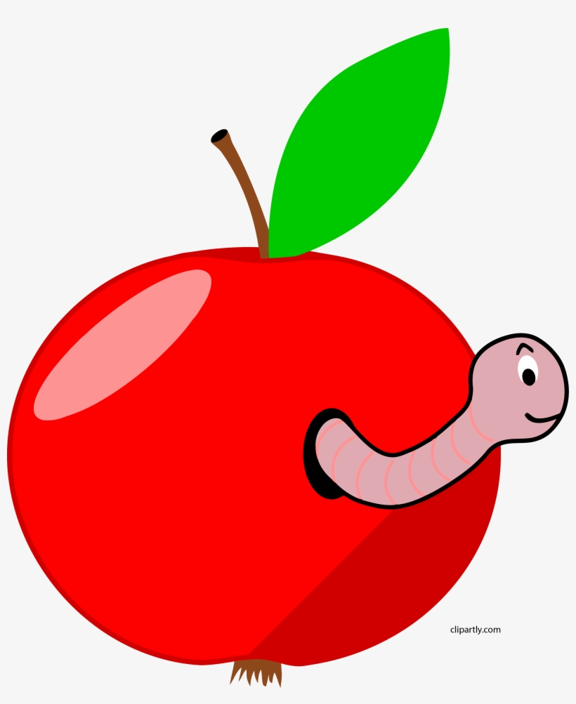 Apple And Worm Clipart Png - Worm In An Apple Gif Transparent PNG ...