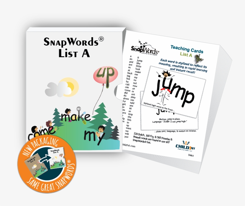 Snapwords® List A Teaching Cards - Snapwords List A Teaching Sight Word ...