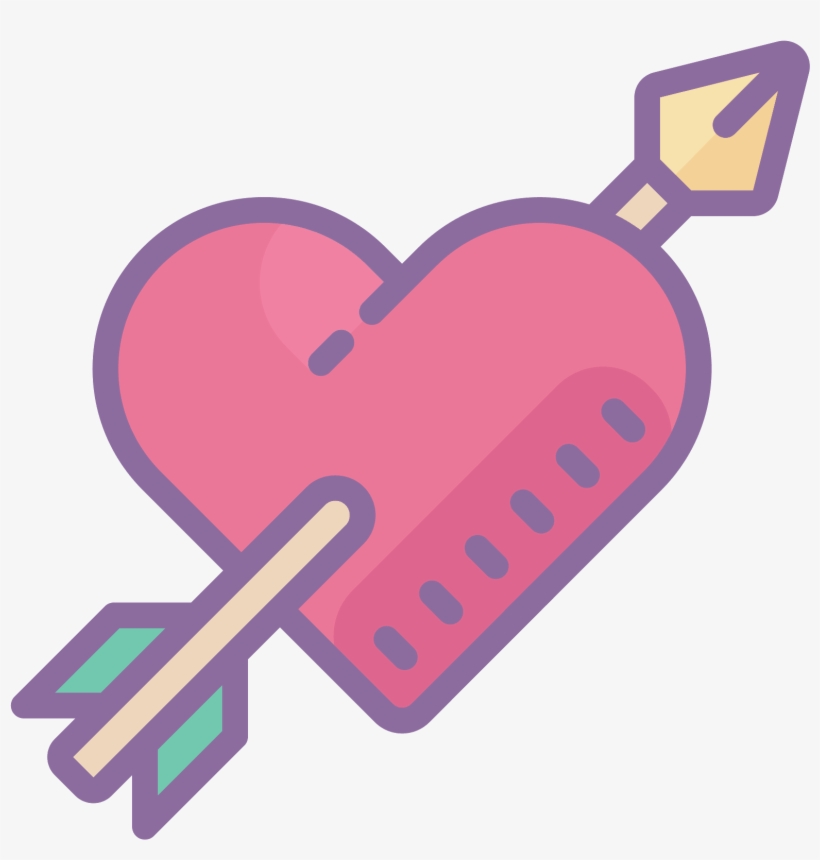 Corazón Con La Flecha Icon - Coração Com Flecha Fundo Transparente ...