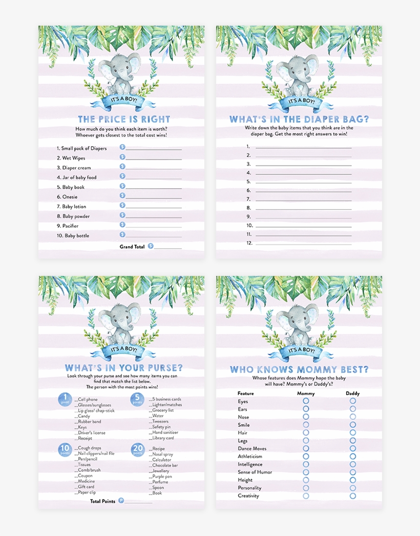 Wildblue Safari Baby Shower Games