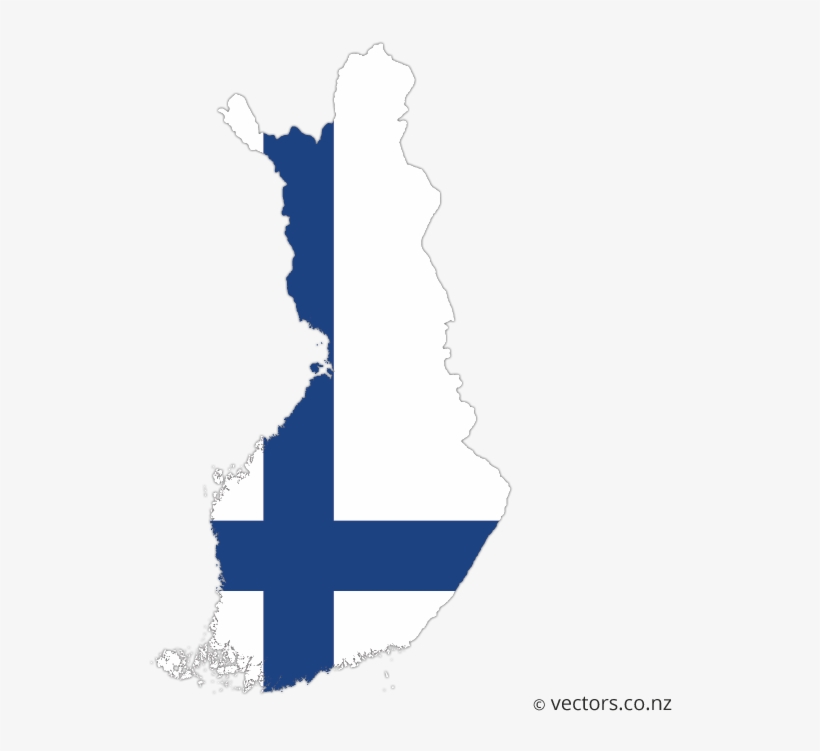 Flag Vector Map Of Finland - Finland Flag And Map Transparent PNG ...