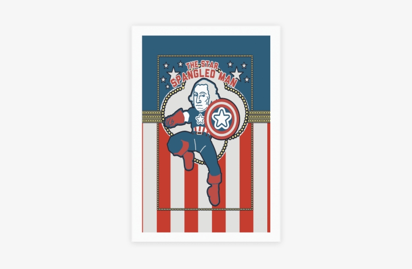 The Star Spangled Man Poster - Cartoon Transparent PNG - 484x484 - Free ...
