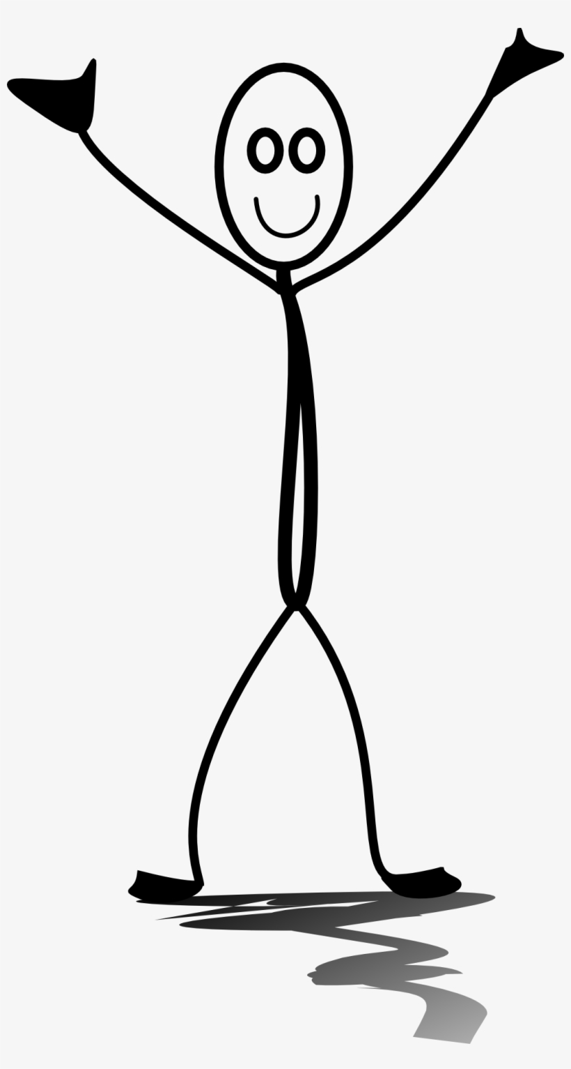 Stickman Happy Celebrating Cheering - Happy Stickman Png Transparent ...