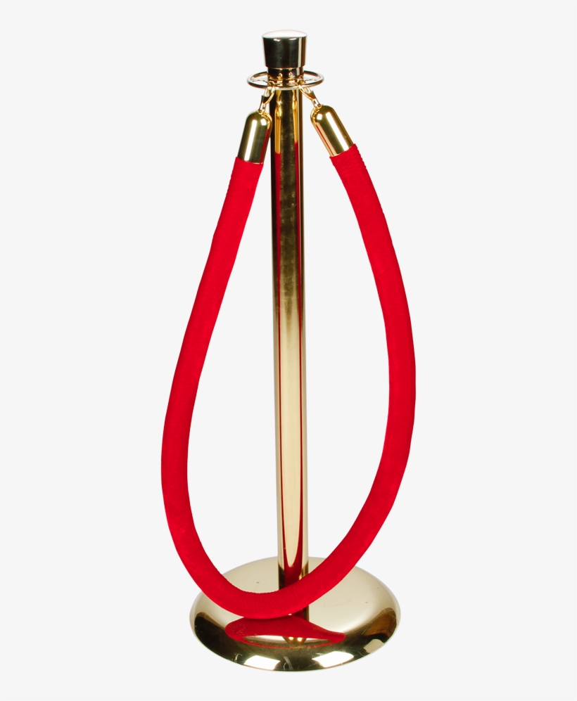 Red Velour Brass Stanchion Rope 6' - Beistle Red Rope Stanchion Set ...