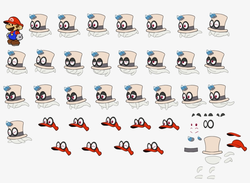 Click For Full Sized Image Cappy - Cappy Mario Paper Transparent PNG ...