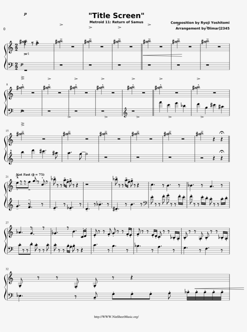 "title Screen" Sheet Music Composed By Composition - Sheet Music ...