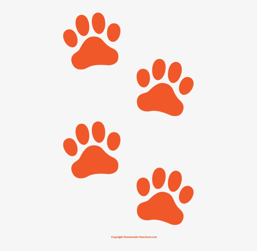 Free Paw Prints Clipart - Orange Paw Prints Clip Art Transparent PNG ...