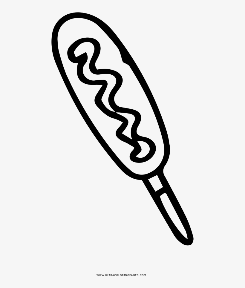Download Corn Dog Coloring Page - Coloring Book - HD Transparent PNG ...
