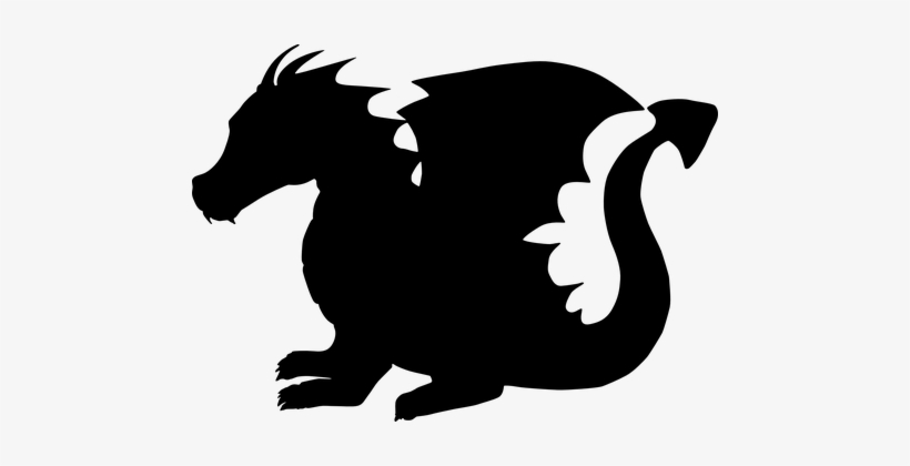 Dragon Animal Fantasy Silhouette Black Dra - Dragon Silhouette ...