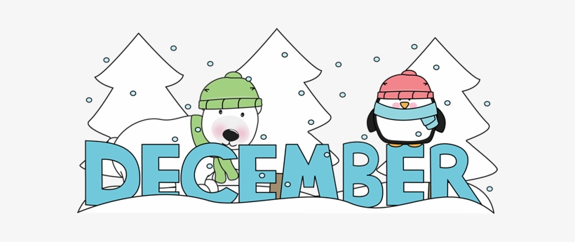 Month Of December Winter Scene - December Clipart Black And White ...