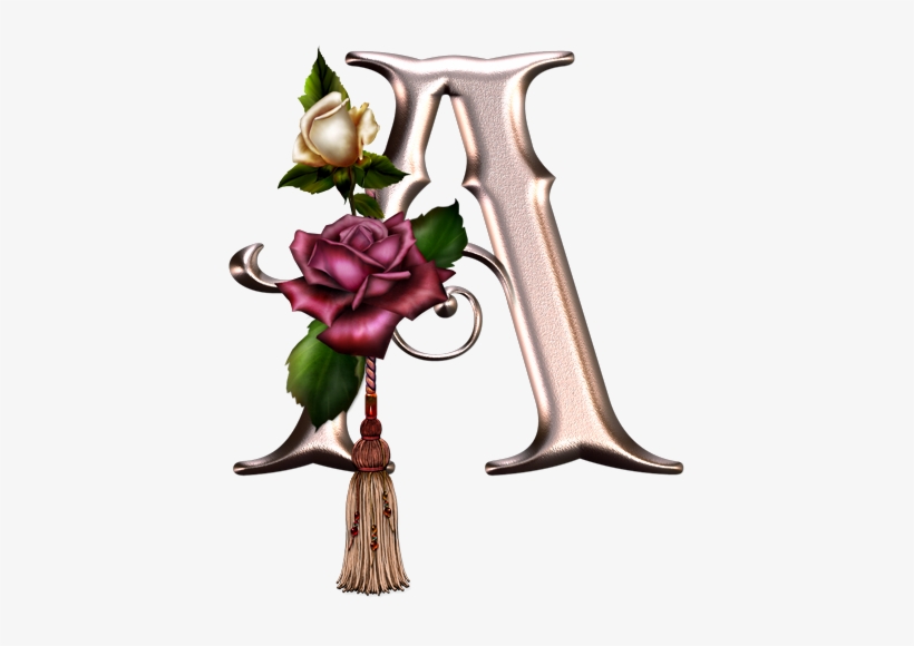 Alfabeto Rosa Con Rosas - Iniciales Con Rosas Transparent PNG - 409x500 ...