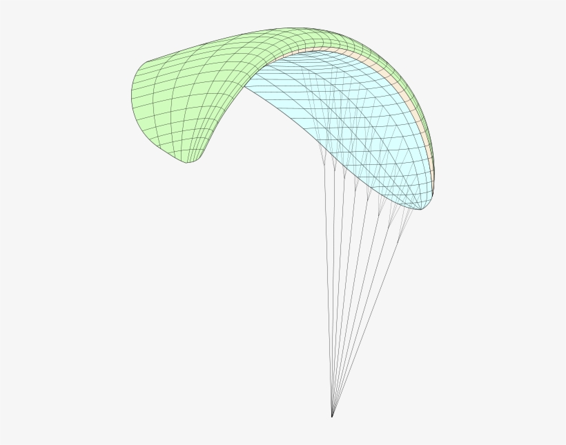 3d Cad Drawing Of A Paraglider Showing The Upper Surface - Paragliding ...
