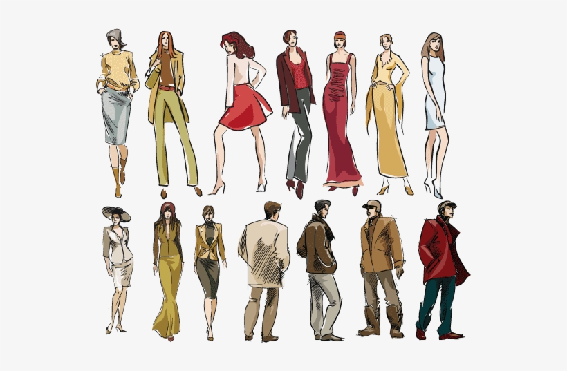 80 Siluetas Vectoriales De Modas - Antecedentes De La Moda Transparent ...
