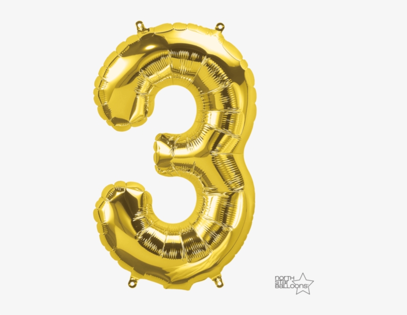 34" Gold Numbers - Rose Gold 3 Balloon Transparent PNG - 620x620 - Free ...