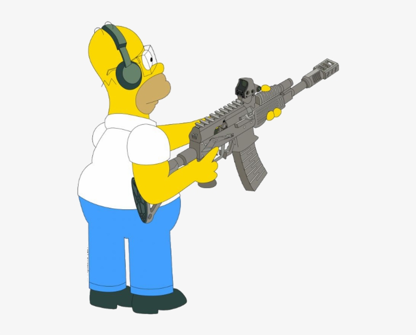Homer Simpson Psd - Homer Simpson With Gun Transparent PNG - 356x400 ...