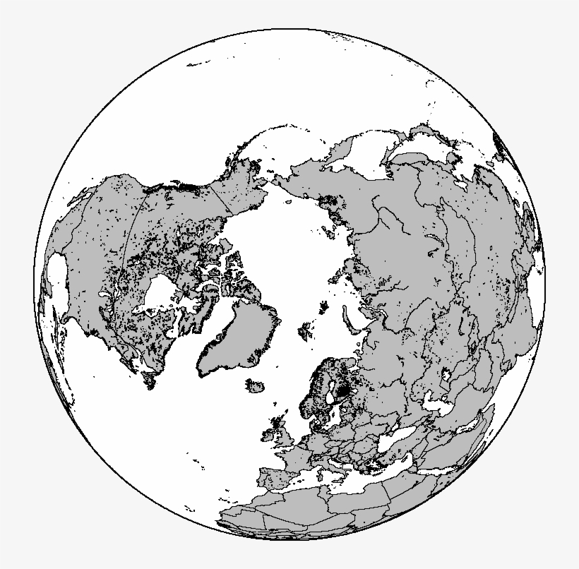 Blankmap Ao 090n North Pole - World Blank Map North Pole Transparent ...