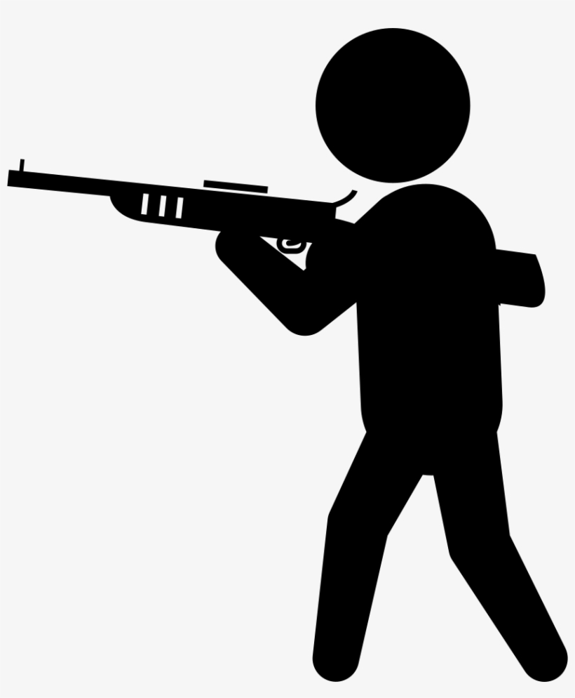 Criminal With Big Gun Silhouette Vector - Scp D Class Riot Transparent ...