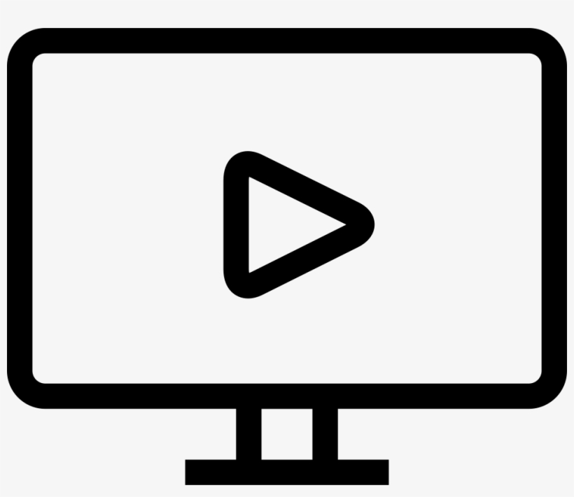 Multimedia Play Button Symbol On Monitor Screen Svg - Multimedia Symbol ...