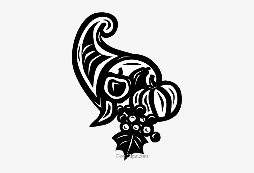 Cornucopia Royalty Free Vector Clip Art Illustration - Illustration ...