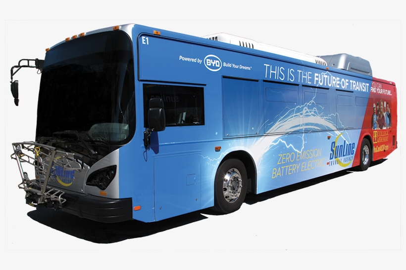 Byd Electric Battery Bus 9th Generation - Sunline Buses Transparent PNG ...