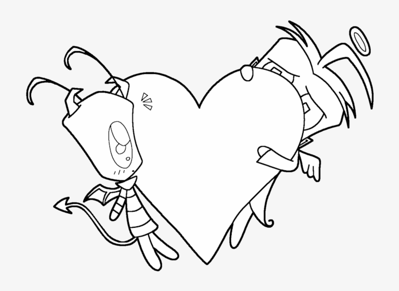 Devilangel Love Zadr Lineart By Pat The Kitsune - Drawing Transparent ...