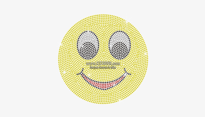Bling Smile Emoji Iron On Rhinestone Transfer Motif - Smiley ...