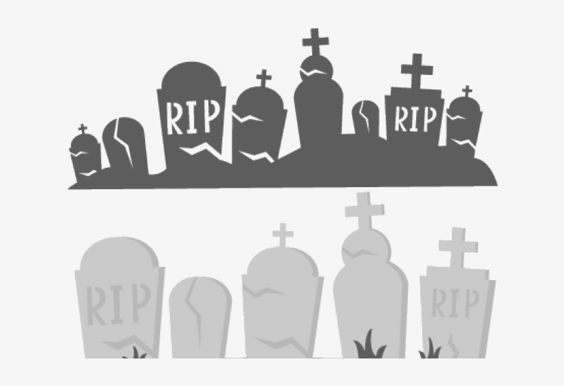 Graveyard Clipart Gravestone - Black Halloween Tombstone Clipart ...