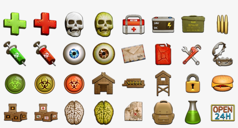 Zombie Icons Transparent PNG - 2048x1024 - Free Download on NicePNG