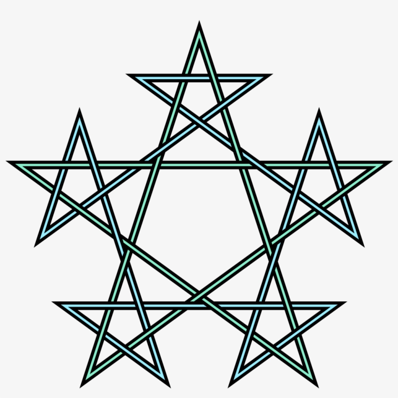 Pentagrams Interlaced Pattern - 5 Pentagrams Transparent PNG ...